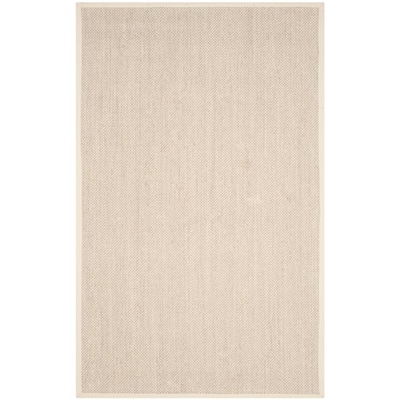 SAFAVIEH Natural Fiber Marble/Beige 8 ft. x 10 ft. Border Area Rug NF143C-8