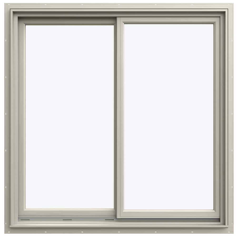 JELD-WEN 47.3125 in. x 47.5625 in. W-5500 Left-Hand Sliding Wood Clad ...