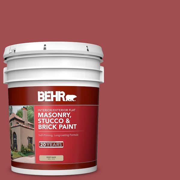 BEHR 5 gal. #M150-7 Sweet Cherry Flat Interior/Exterior Masonry, Stucco ...
