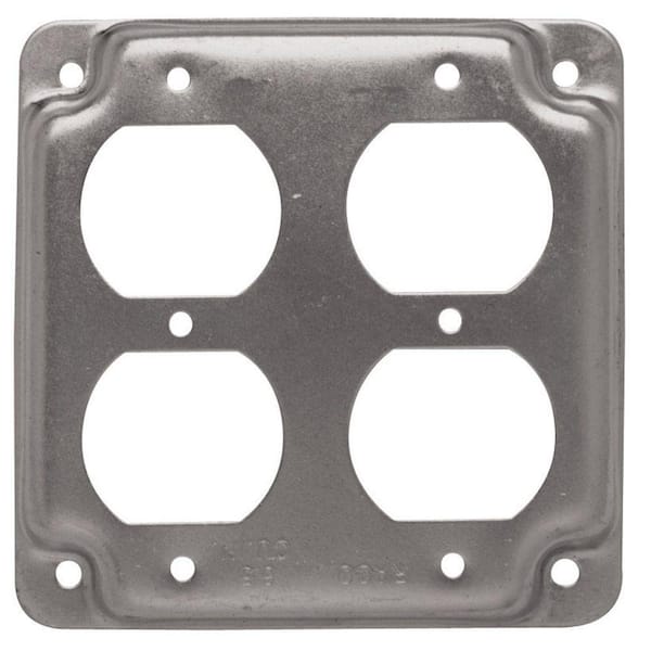 RACO 4 in. Square Exposed Work Cover for 2-Duplex Receptacles-907C ...