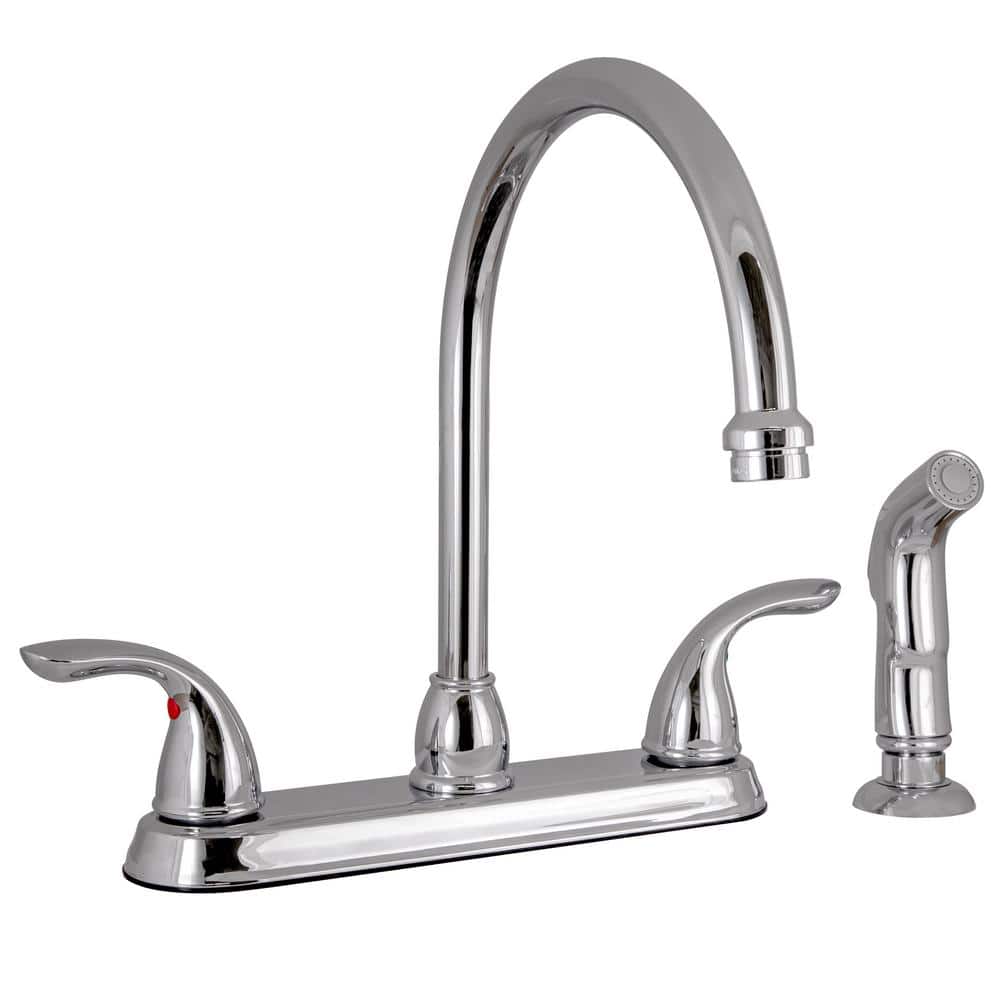 Design House Ashland 2-Handle Standard Kitchen Faucet with Side Sprayer ...