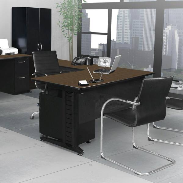 Regency Fusion 72 in x 78 in. Neo Walnut Brown L Shape Desk Shell ...