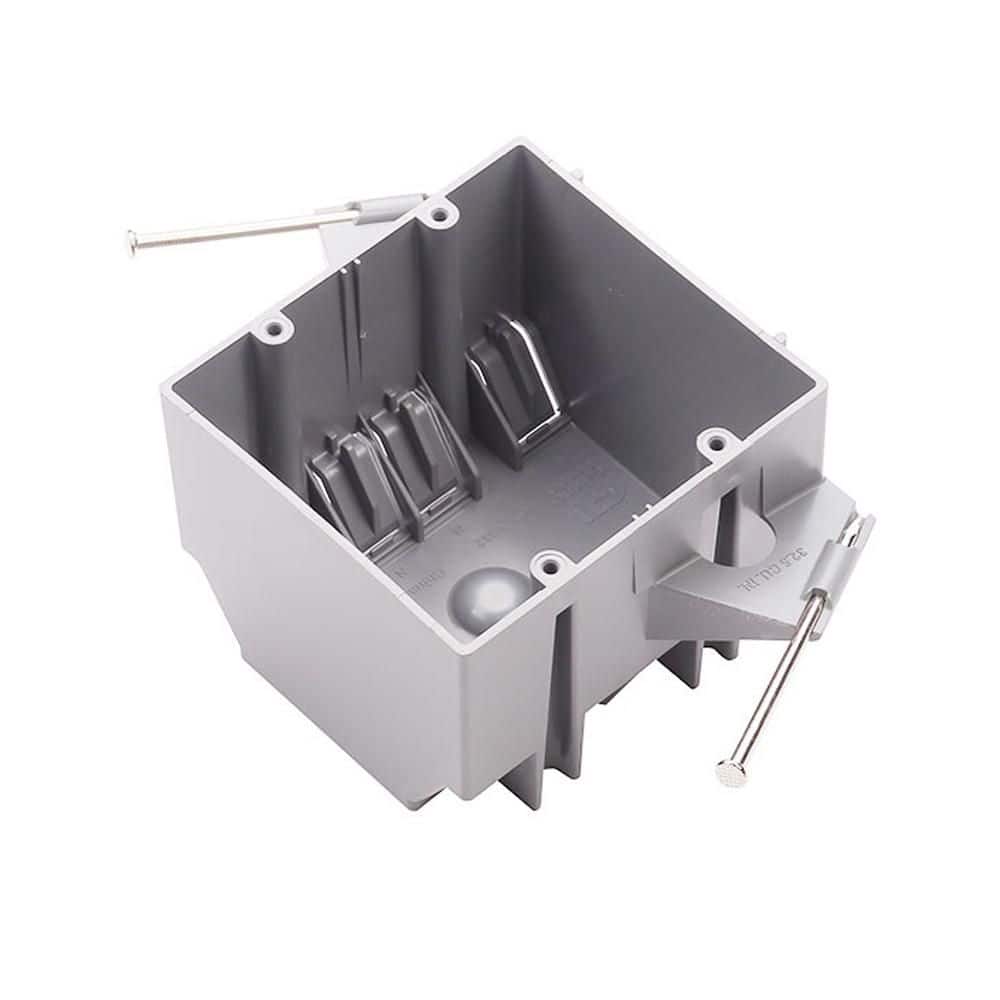 RUN BISON 2-Gang 32 cu. in. PVC New Work Electrical Outlet Box (50-Case ...