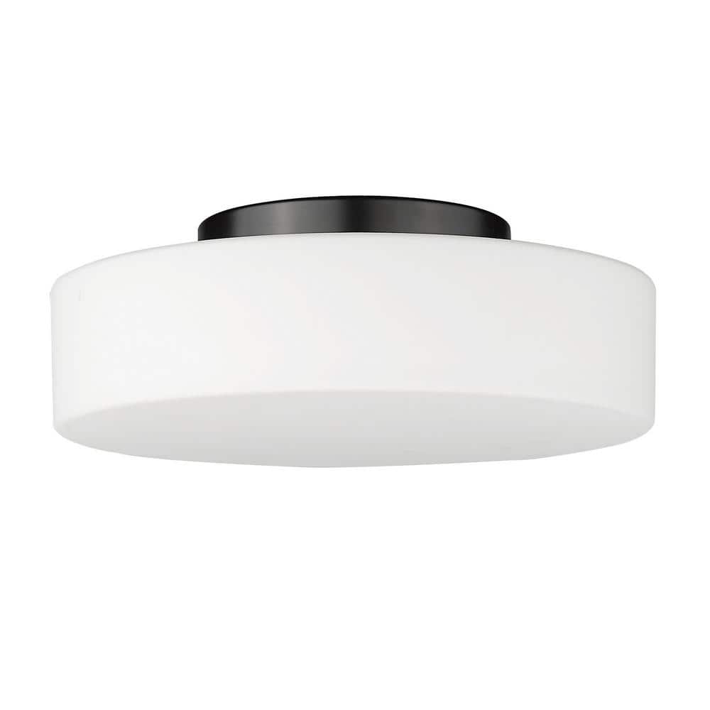 Golden Lighting Toli 12 in. Matte Black LED Flush Mount 3136-FM BLK-OP ...