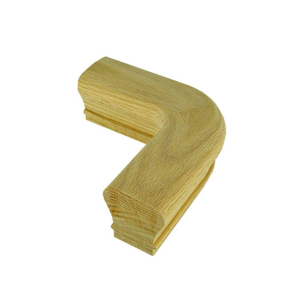 EVERMARK Stair Parts 7011 Unfinished Red Oak 90° Level Quarter-Turn ...