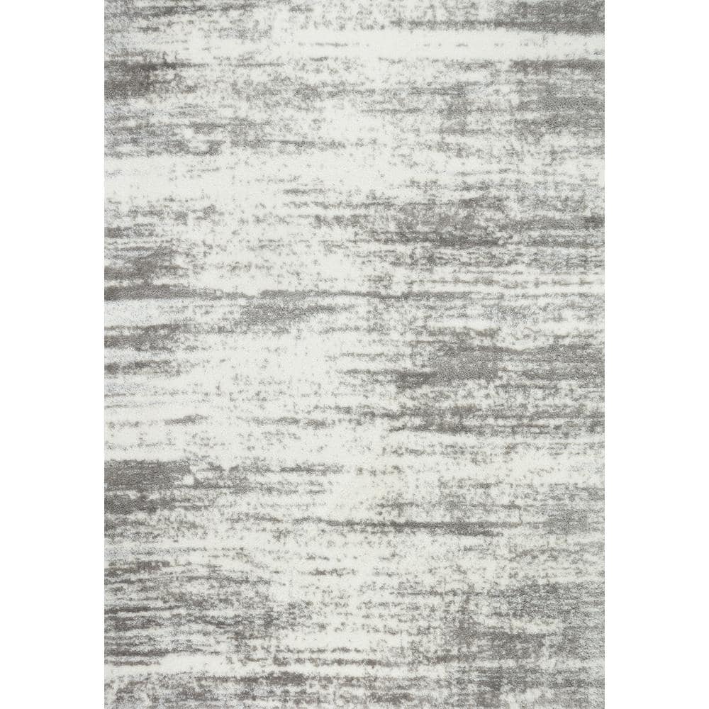 Pasargad Home Paris Shag Ivory/Grey 8 ft. x 10 ft. Abstract Area Rug ...