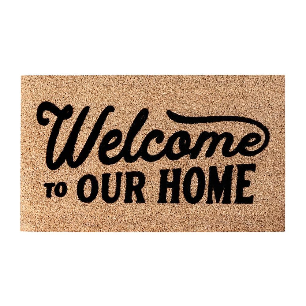 A1 Home Collections A1HC Welcome Home Black 24 in. x 36 in. Natural ...