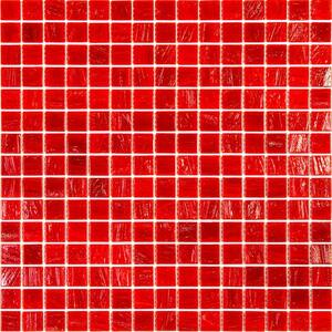 Apollo Tile Skosh 4 in. x 6 in. Glossy Ruby Red Glass Mosaic Uniform ...