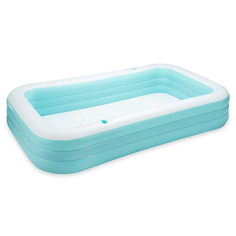 Funsicle Lagoon Blue 10 ft. x 6 ft. Rectangular 22 in. Deep Inflatable ...