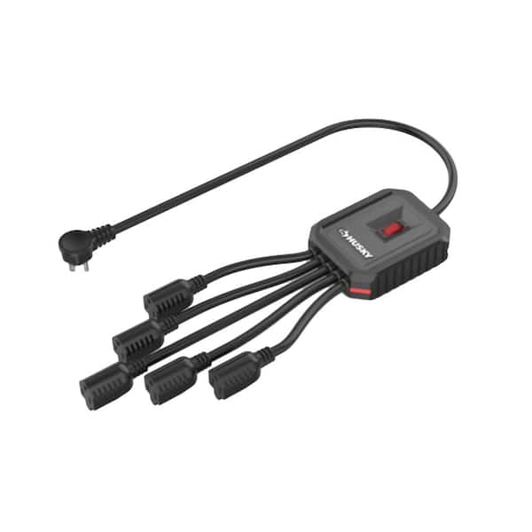 Husky 3 ft. 5-Outlet Power Squid Adapter Extension Cord, Black YLPT-159 ...