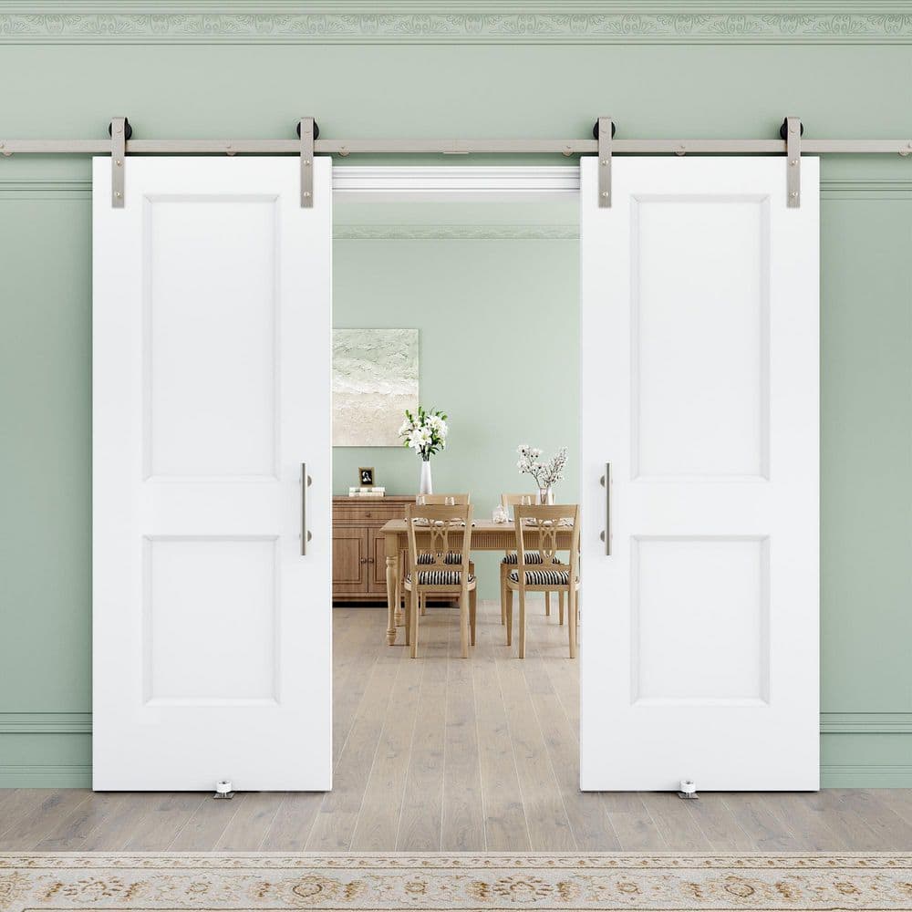 EH PUERTA 60 in. x 80 in. H Shape White Primed MDF No Assembly Required ...
