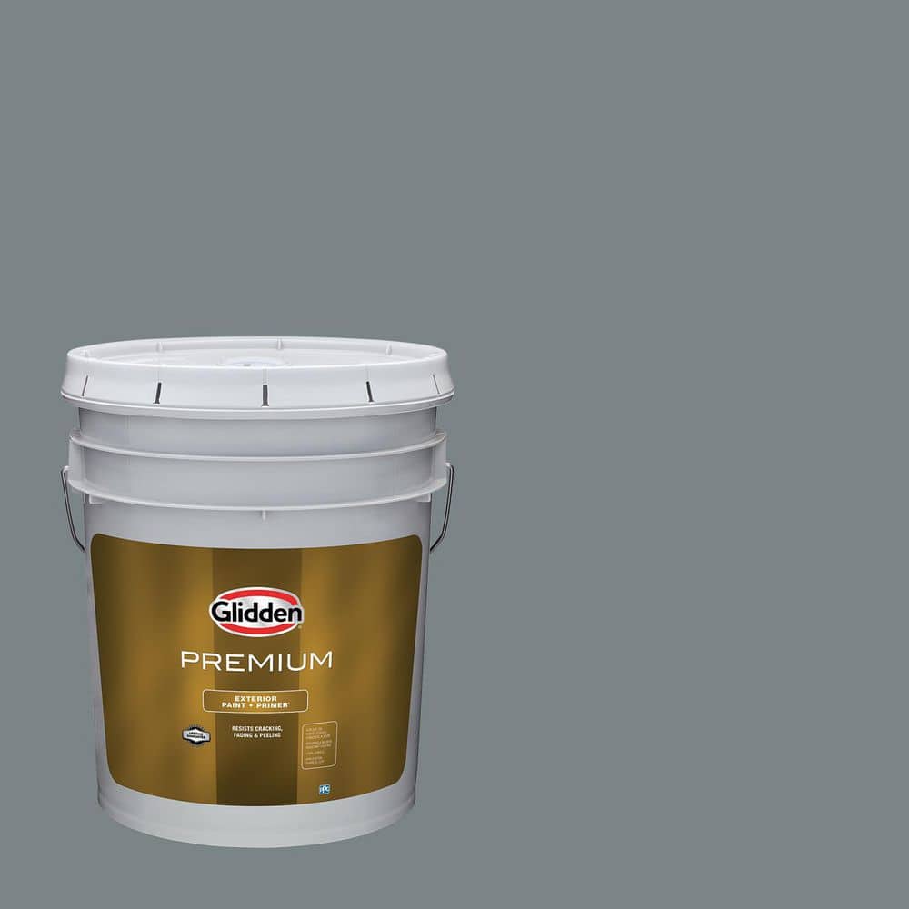 Glidden Premium 5 gal. #PPG1039-5 Garrison Gray Semi-Gloss Exterior ...