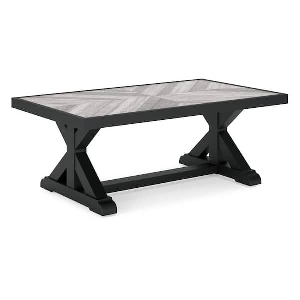 Benjara 18.25 in. Black Rectangular Metal Outdoor Coffee Table BM315959 ...