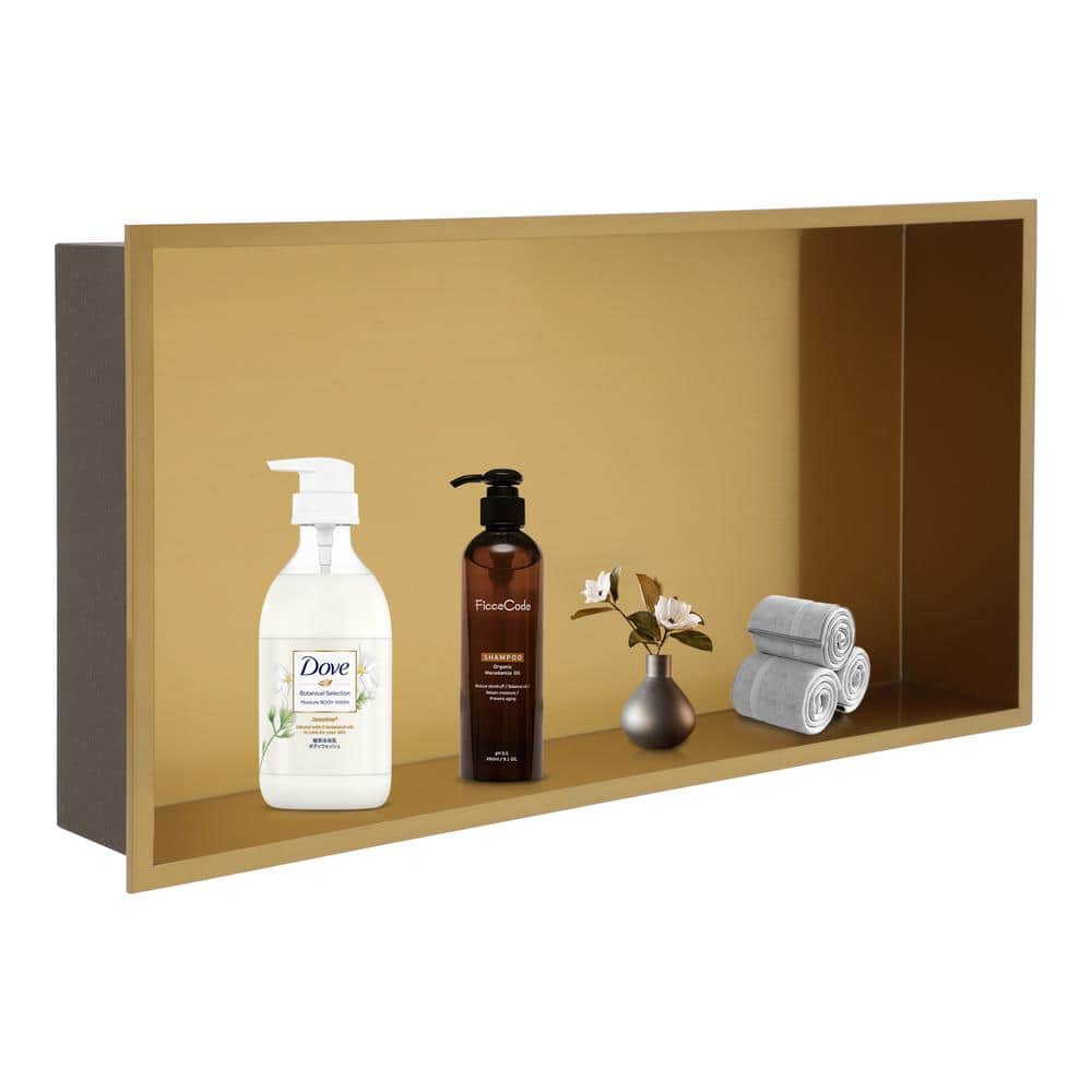 Logmey 25 in. W x 13 in. H x 4 in. D 18-Gauge Stainless Steel Shower ...