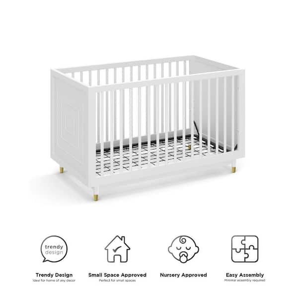 Little Seeds Aviary 3 in 1 Convertible Crib with Adjustable Mattress Height White DA8036379LS