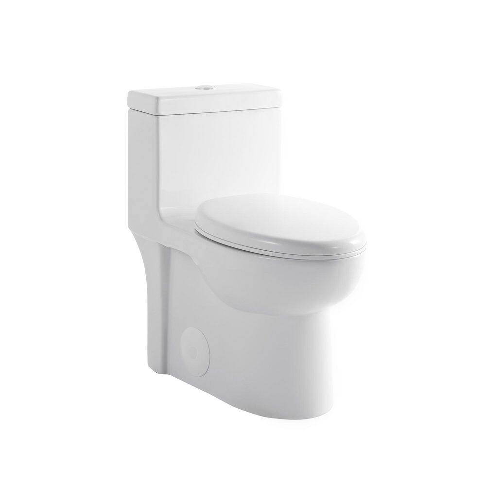 TCYO 28 in. 1-Piece 1.1/1.6 GPF Dual Flush Elongated Toilet in Glossy ...