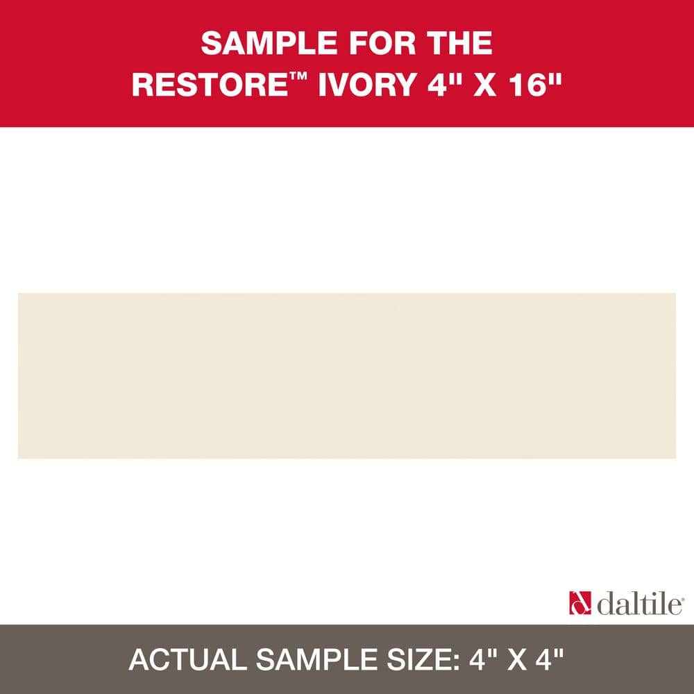 Daltile Restore Ivory 4 in. x 4 in. Glazed Ceramic Sample Tile ...