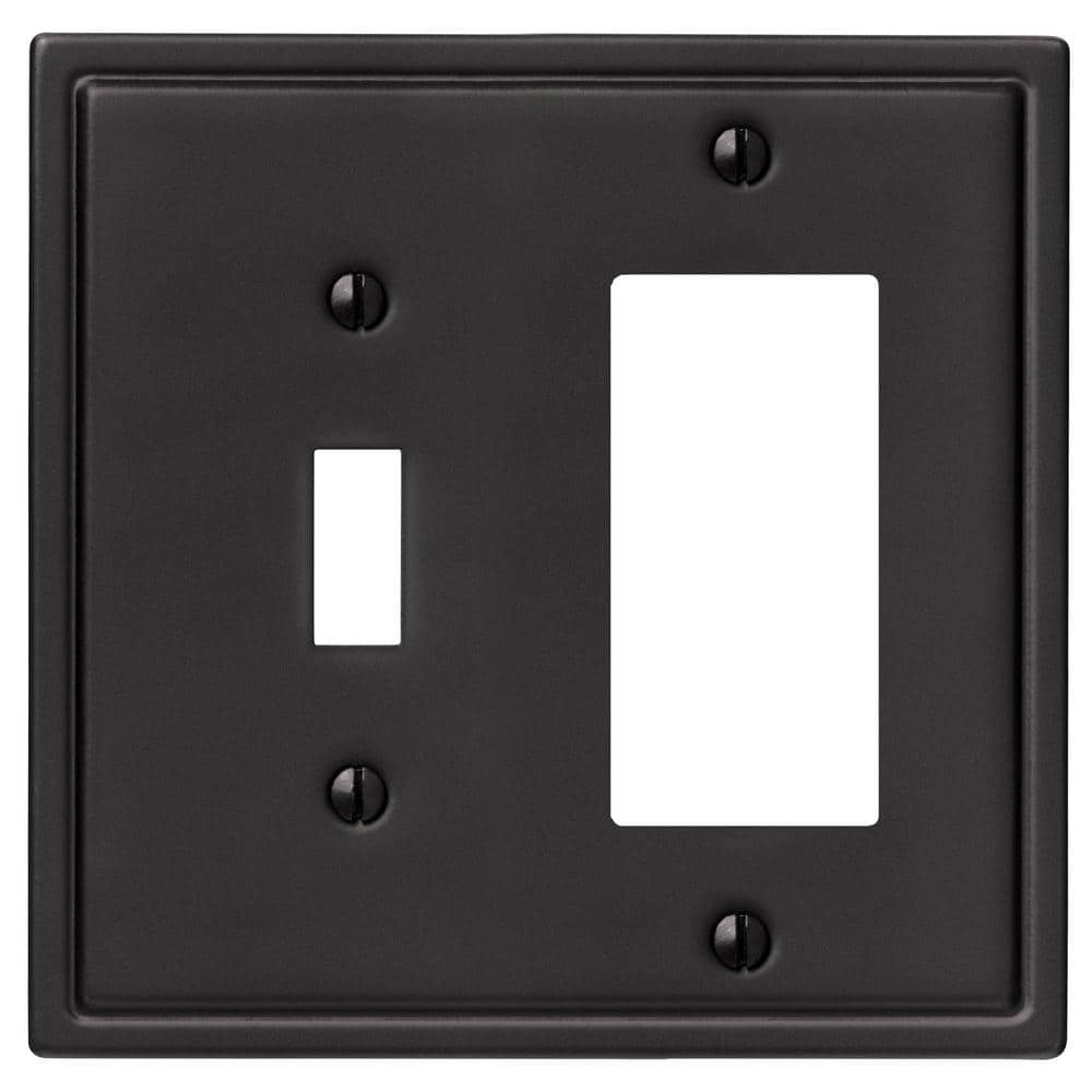 AMERELLE Moderne Wallplate 1-Toggle/1-Rocker Steel Matte Black (1-Pack ...