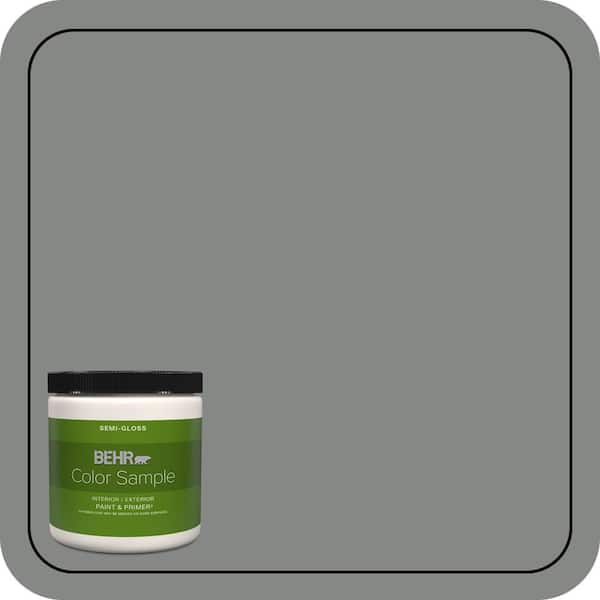 BEHR PREMIUM PLUS 8 oz. #PPU25-17 Euro Gray Semi-Gloss Interior ...