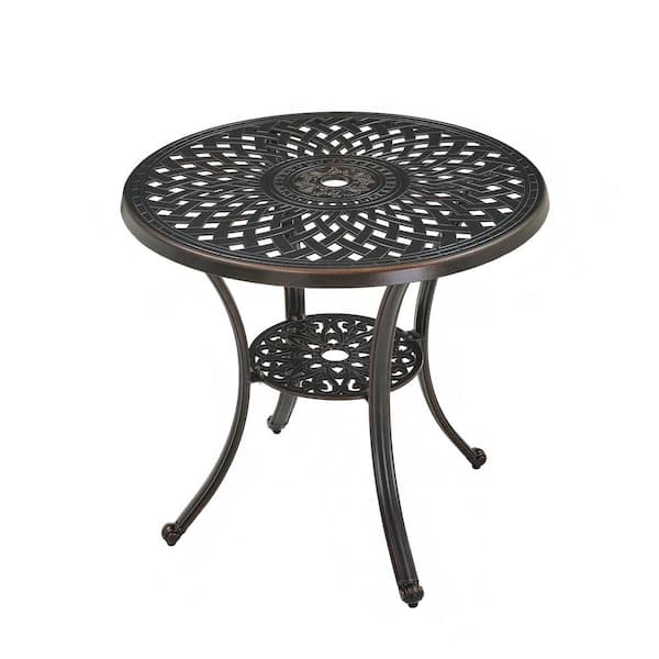 Reviews for Mondawe 24 in. Round Antique Bronze Cast Aluminum Standard ...