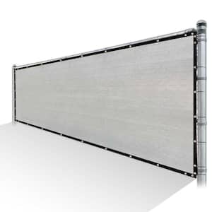 COLOURTREE 8 ft. x 12 ft. Grey Privacy Fence Screen Mesh Fabric Cover ...