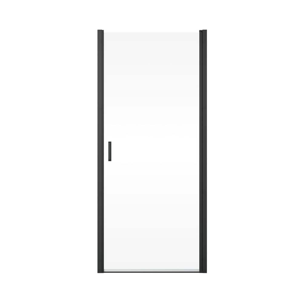 FORCLOVER 30 in. W x 72 in. H Pivot Semi-Frameless Shower Door in Matte ...