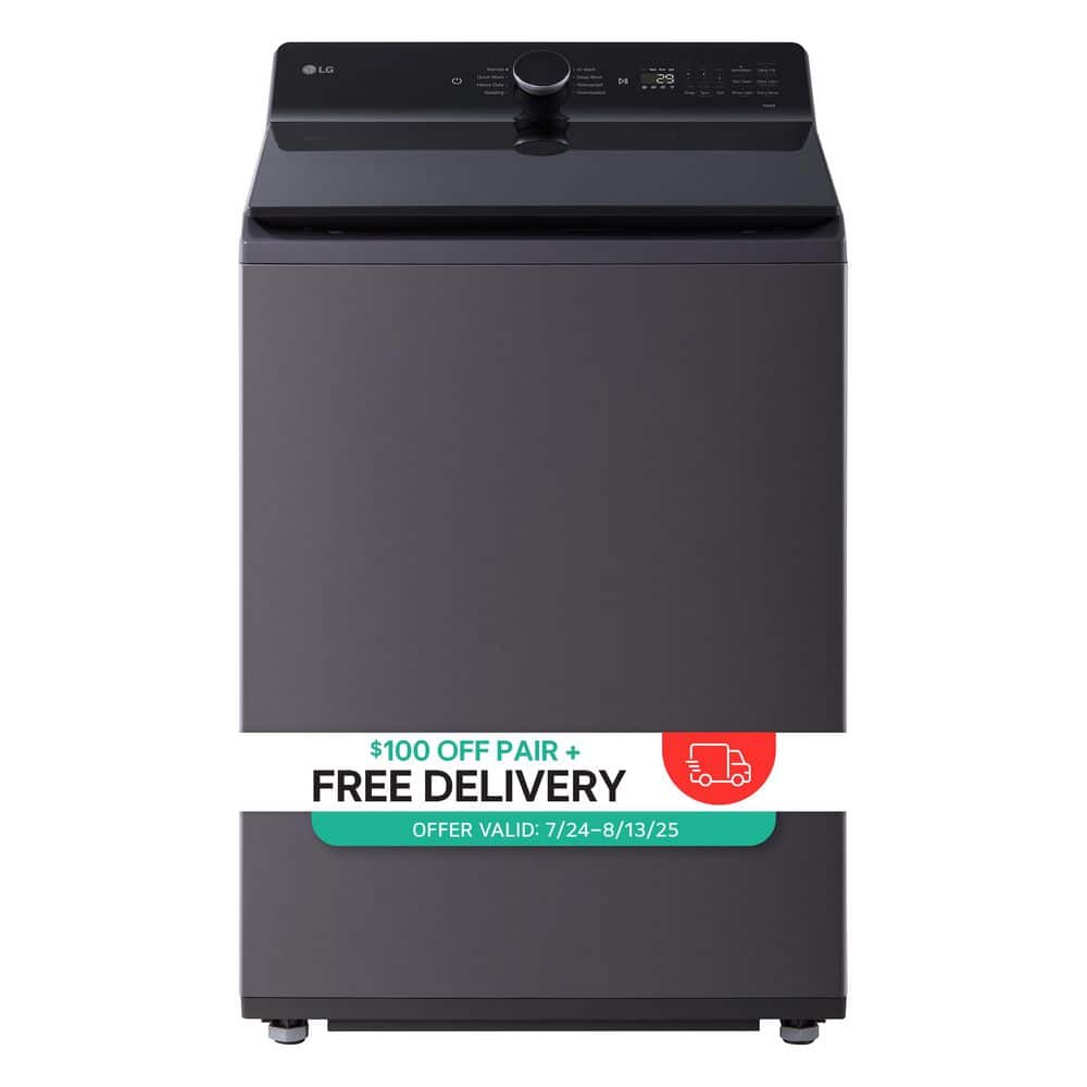 LG 5.5 cu. ft. SMART Top Load Washer in Matte Black with Impeller, Easy ...