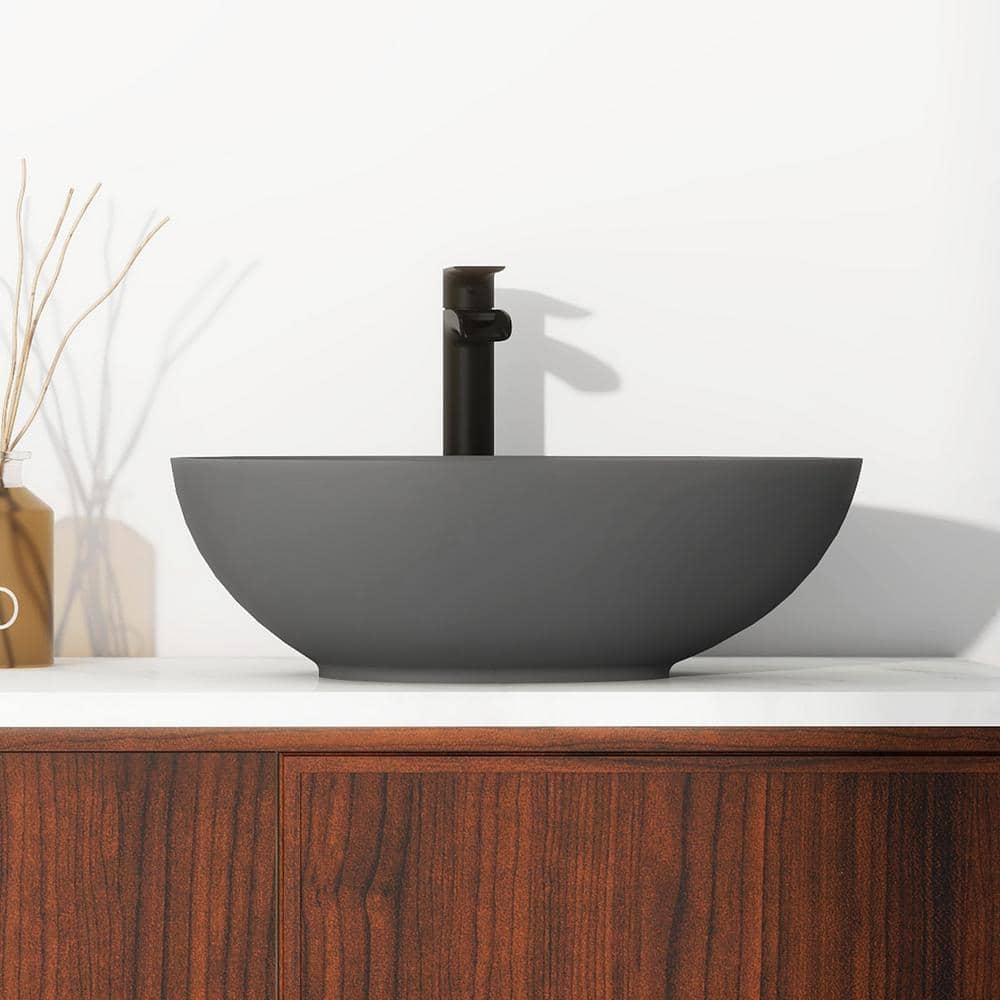 CASAINC Concrete Egg-Shaped Bathroom Sink Vessel Sink Art Basin in ...