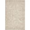 Unique Loom Floral Shag Carved Beige 4' 0 x 6' 0 Area Rug 3133067 - The ...