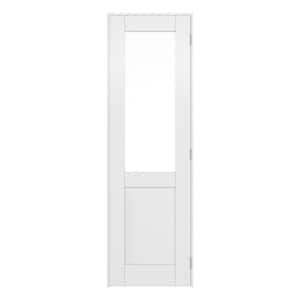 ARK DESIGN 32 in. x 80 in. Right-Hand 1/2-Lite Clear Glass White Solid ...