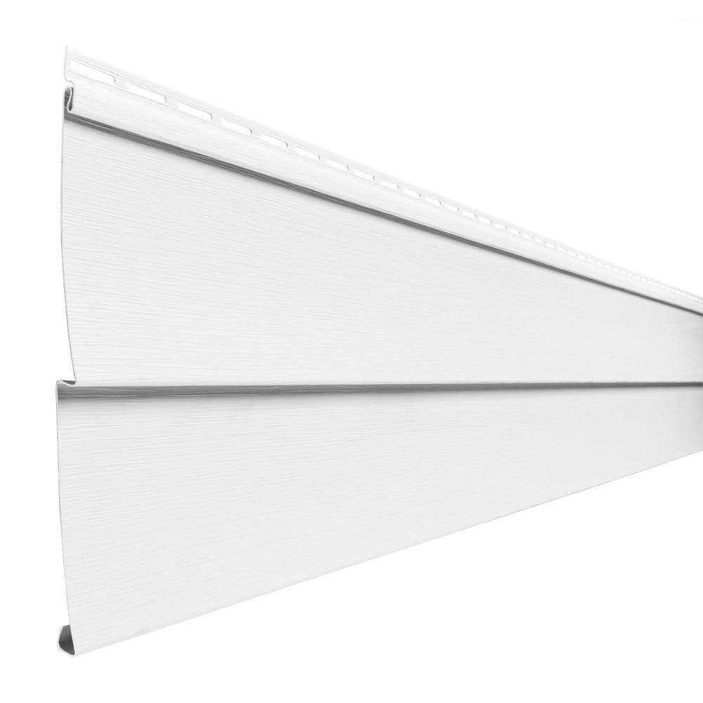 Double 5 in. x 144 in. White Lap Vinyl Siding PC5004HP - The Home Depot