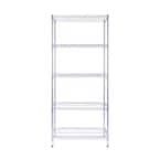 TRINITY EcoStorage Chrome Rolling 5-Tier Steel Wire Shelving Unit (18 ...