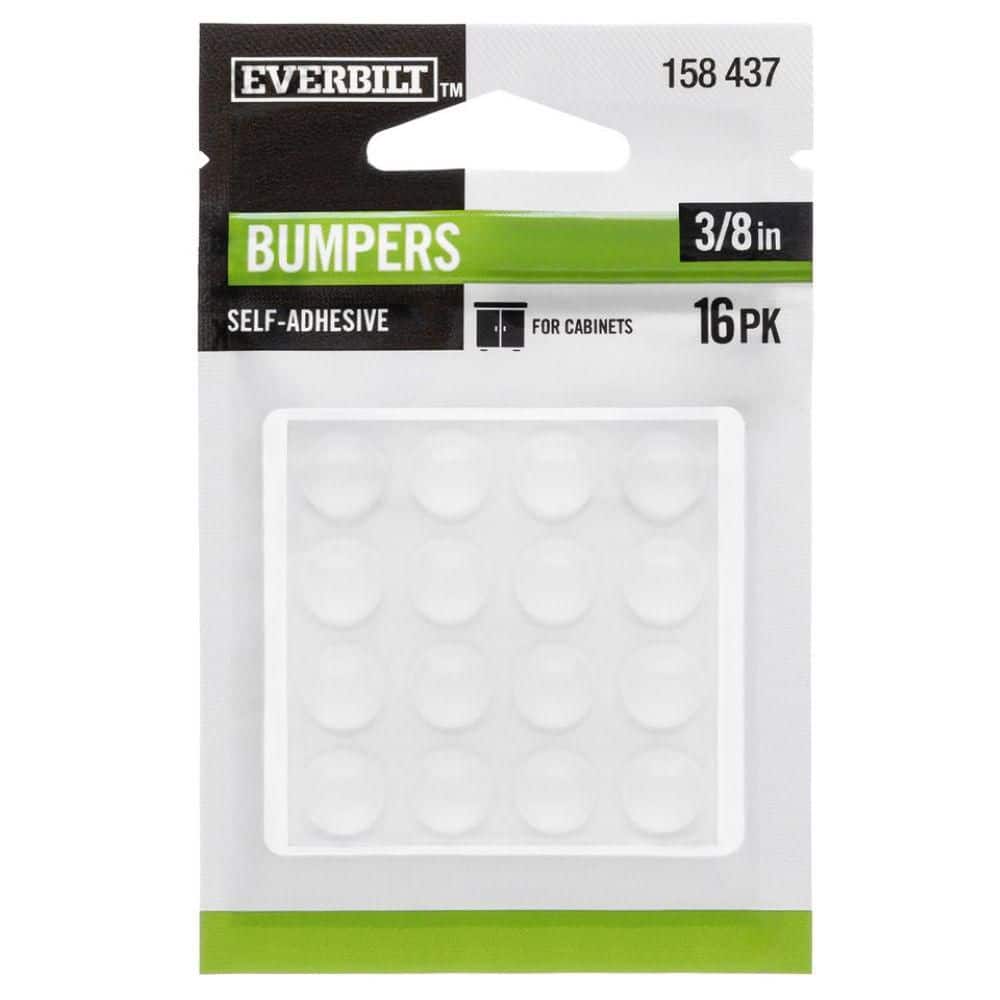 Everbilt 3/8 in. Clear Self-Adhesive Round Bumper (16-Pack) 41-H1006 ...
