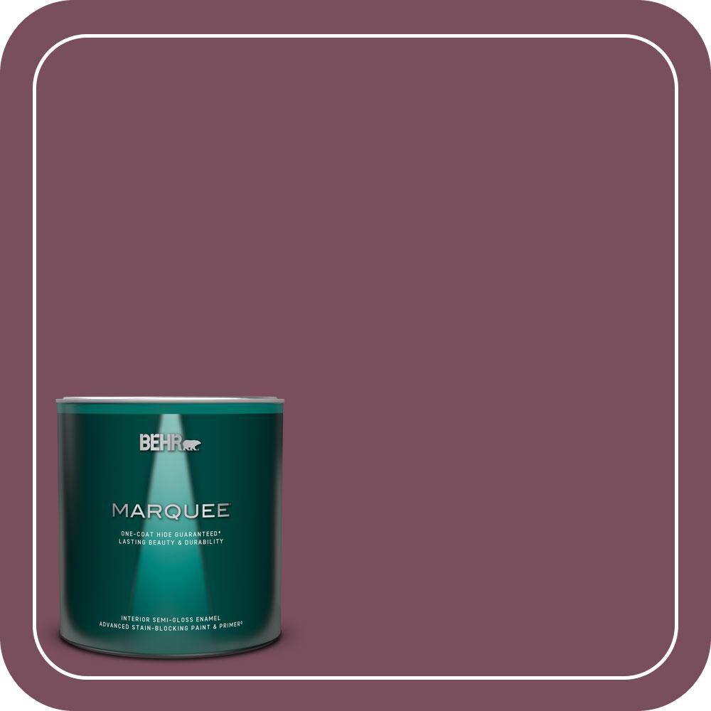 BEHR MARQUEE 1 qt. #100D-7 Maroon Semi-Gloss Enamel Interior Paint ...