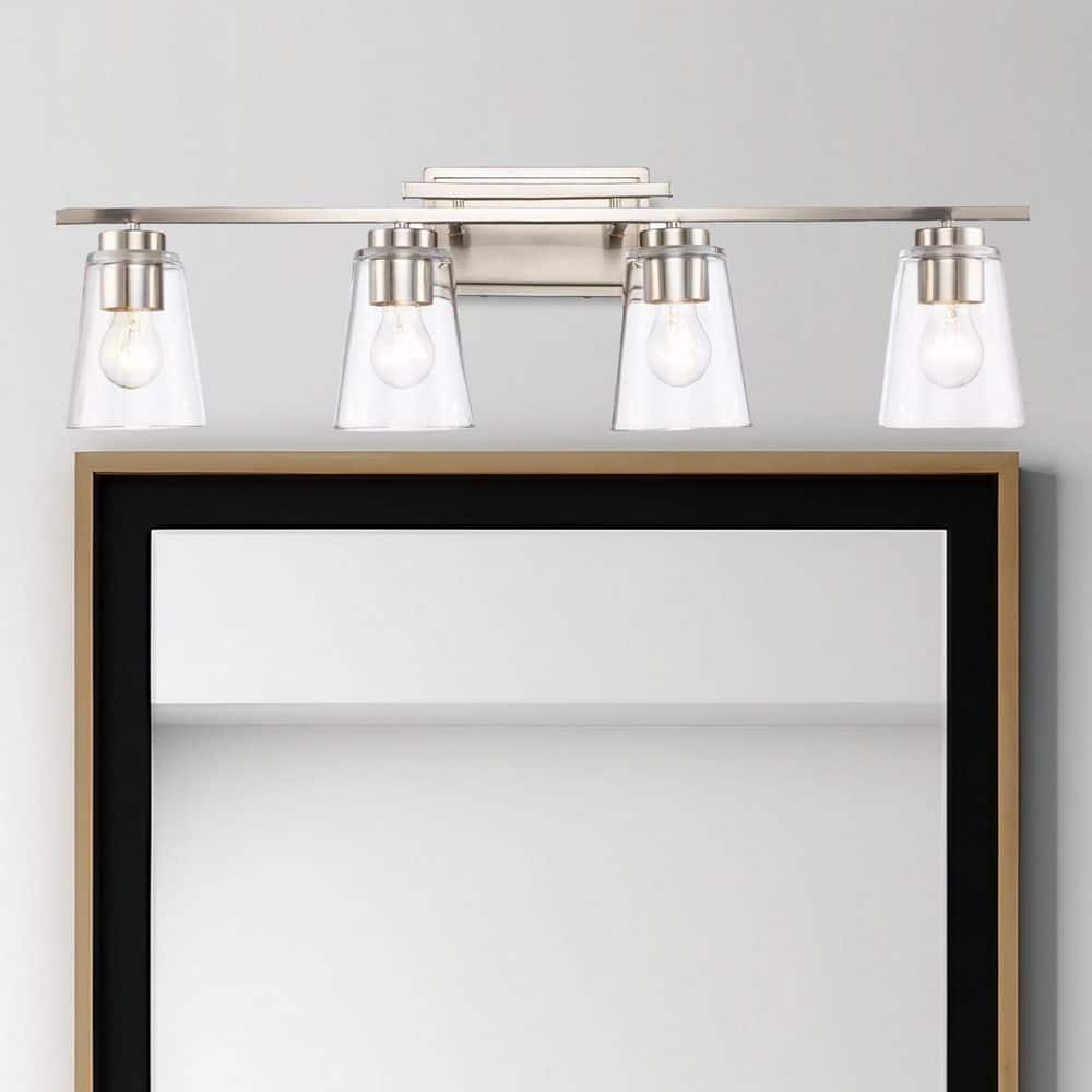 Bel Air Lighting Iris 32 in. 4-Light Brushed Nickel Bathroom Vanity ...