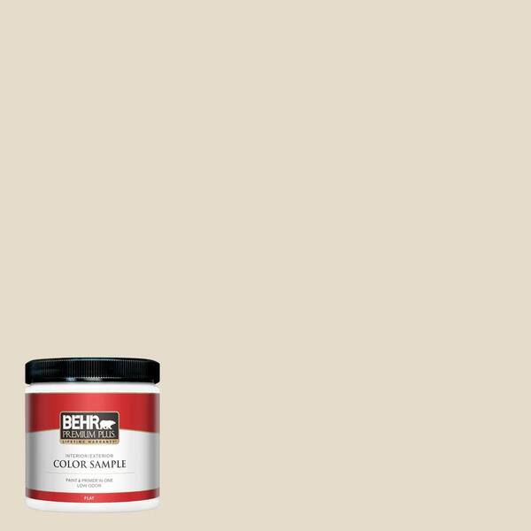 BEHR PREMIUM PLUS 8 oz. #PWL-90 Abstract White Flat Interior/Exterior ...