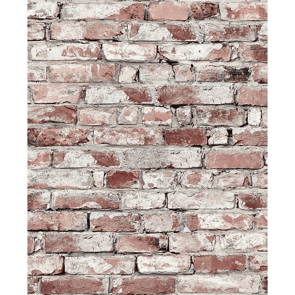 SURFACE STYLE Brickwork Clay Vinyl Peel and Stick Wallpaper Roll ...