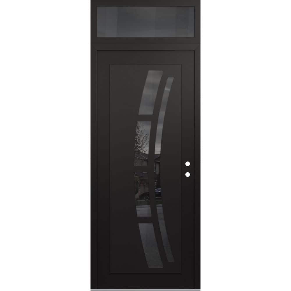 Tessari Doors C12 36 in. x 96 in. Black P Left-Hand/Inswing Mirrored ...