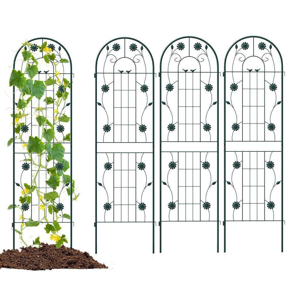 Costway 71 in. Metal Garden Trellis 4-Pack Wire Lattice Panel for Patio ...