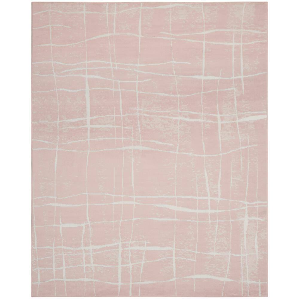 Nourison Whimsicle Pink Ivory 7 ft. x 10 ft. Abstract Contemporary Area ...