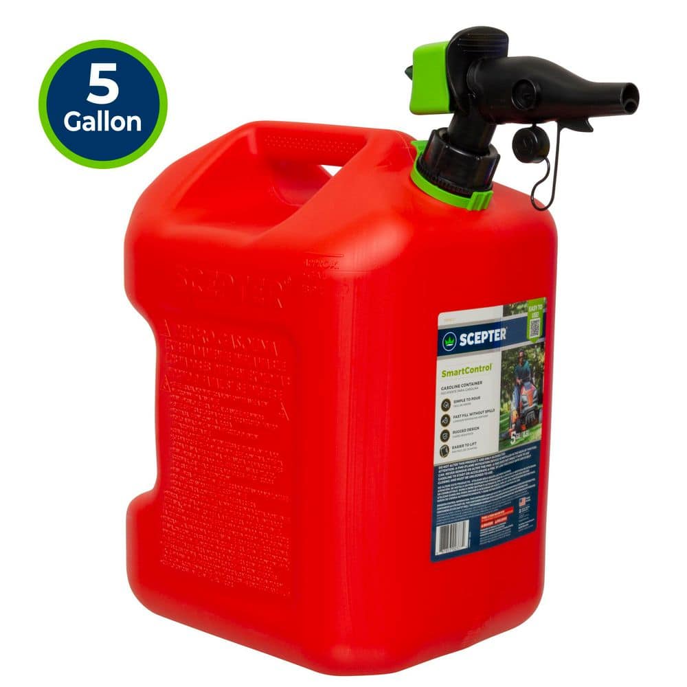Scepter 5 Gal. Smart Control Gas Can with Rear Handle, Red Fuel ...