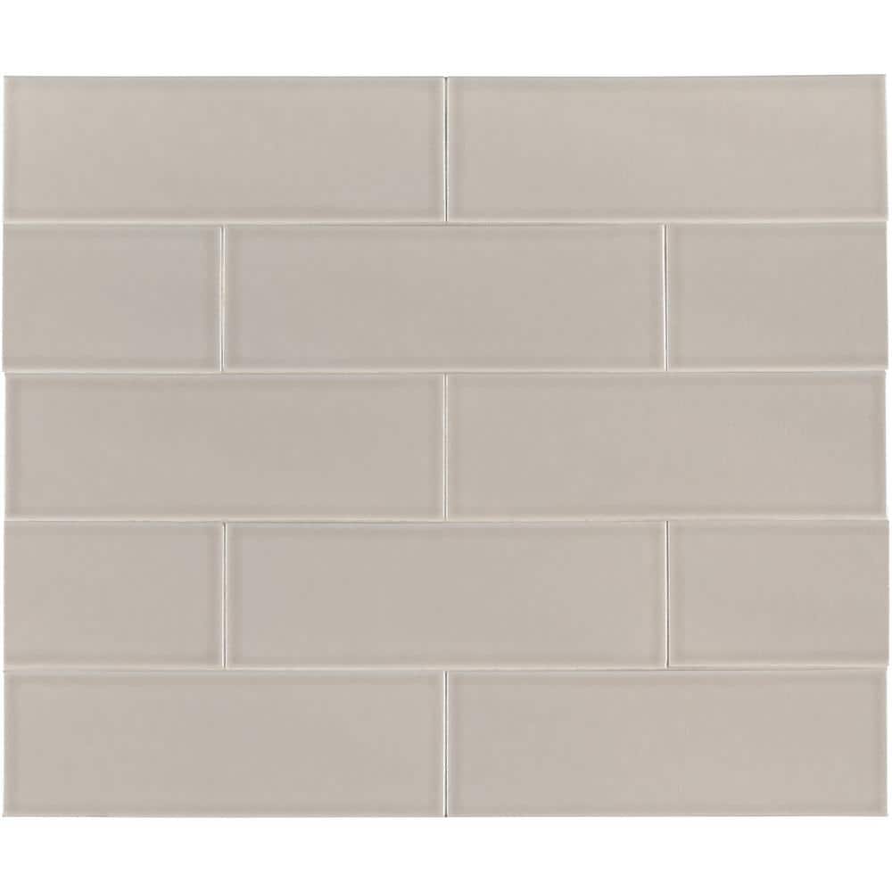 MSI Portico Pearl 4 in. x 12 in. Handcrafted Glossy Ceramic Subway Wall ...