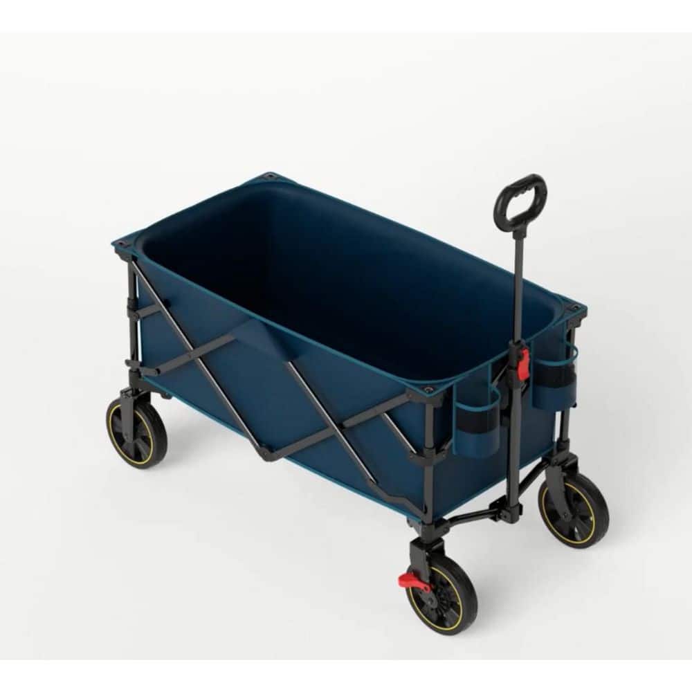MOEPISY 270 lbs. Heavy Duty Foldable Metal Wagons with Wheels & Brake ...