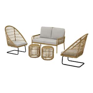 Hampton Bay 5pc Sierra Creek Resin Wicker Patio Conversation Set