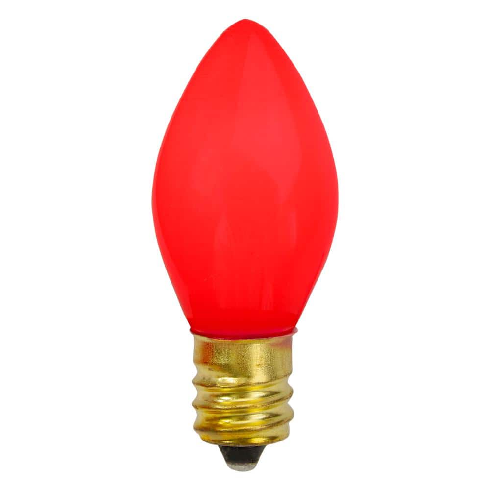 Northlight 2 in. C7 Red Opaque Christmas Replacement Bulbs (Set of 4 ...