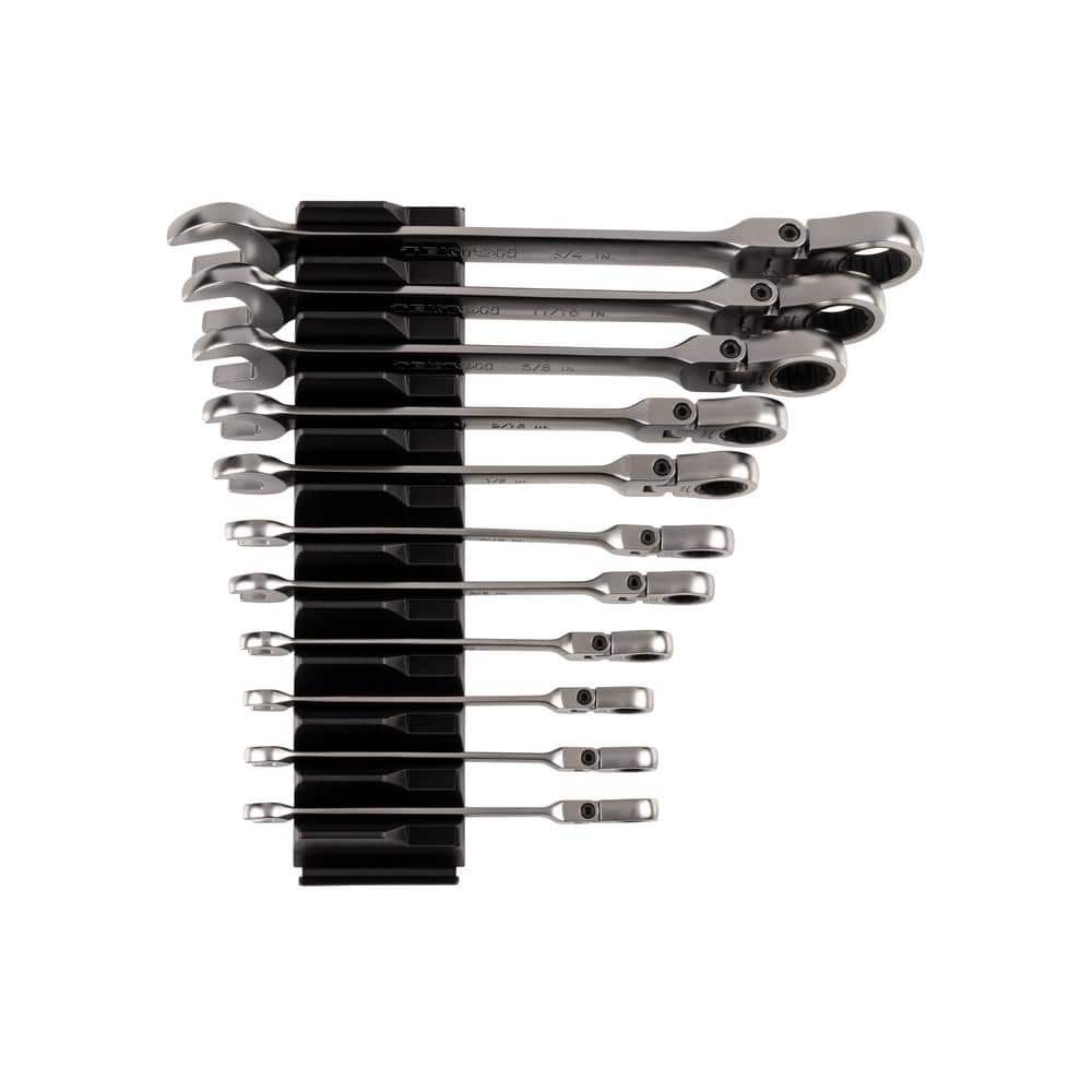 TEKTON 11-Piece (1/4-3/4 in.) Flex Head 12-Point Ratcheting Combination ...