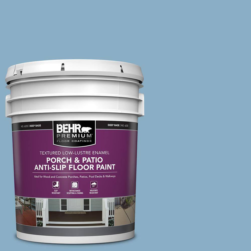 BEHR PREMIUM 5 gal. #S500-4 Chilly Blue Textured Low-Lustre Enamel ...