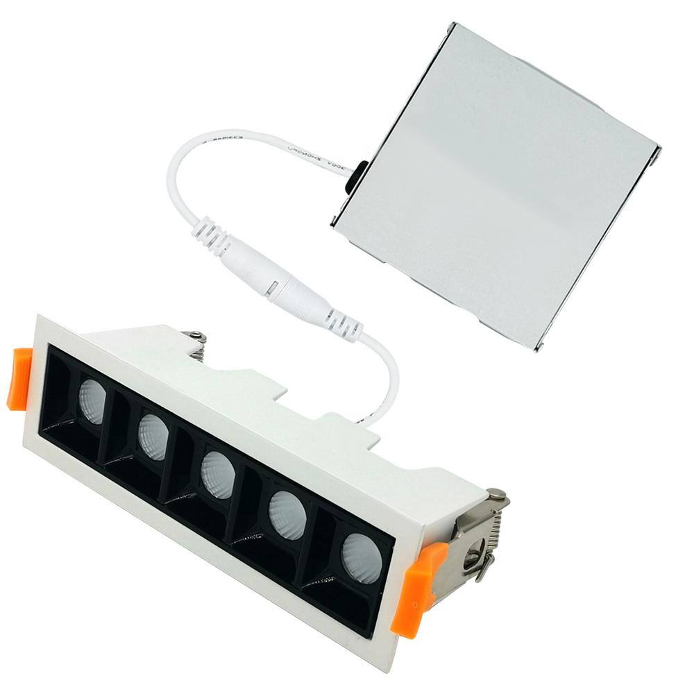 BAZZ DISK 6 in. 5 Spots Rectangular Integrated LED Recessed Light Trim ...