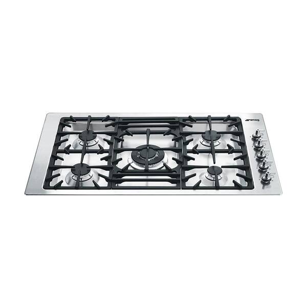 smeg Classic Series 36" Gas Cooktop. 5 Burners. Stainless Steel PGFU36X ...