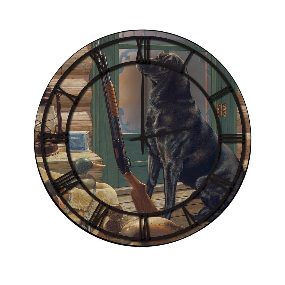 "Opening Day Lab" Full Coverage Art and Black Numbers Imaged Wall Clock ...